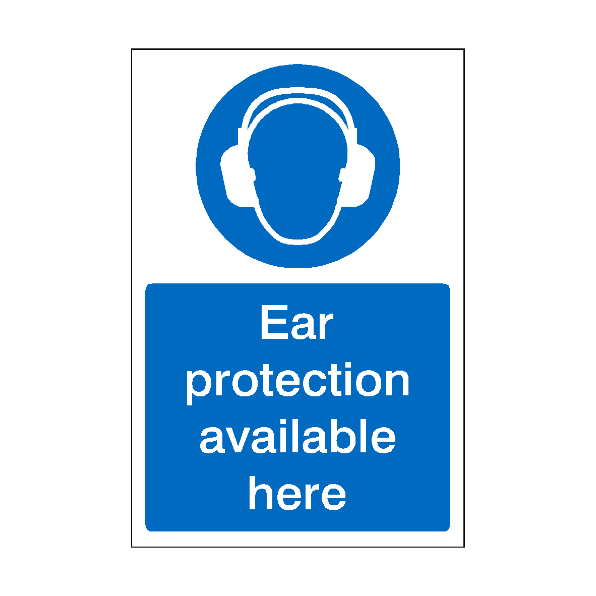 Ear Protection Available Here Sticker | Safety-Label.co.uk