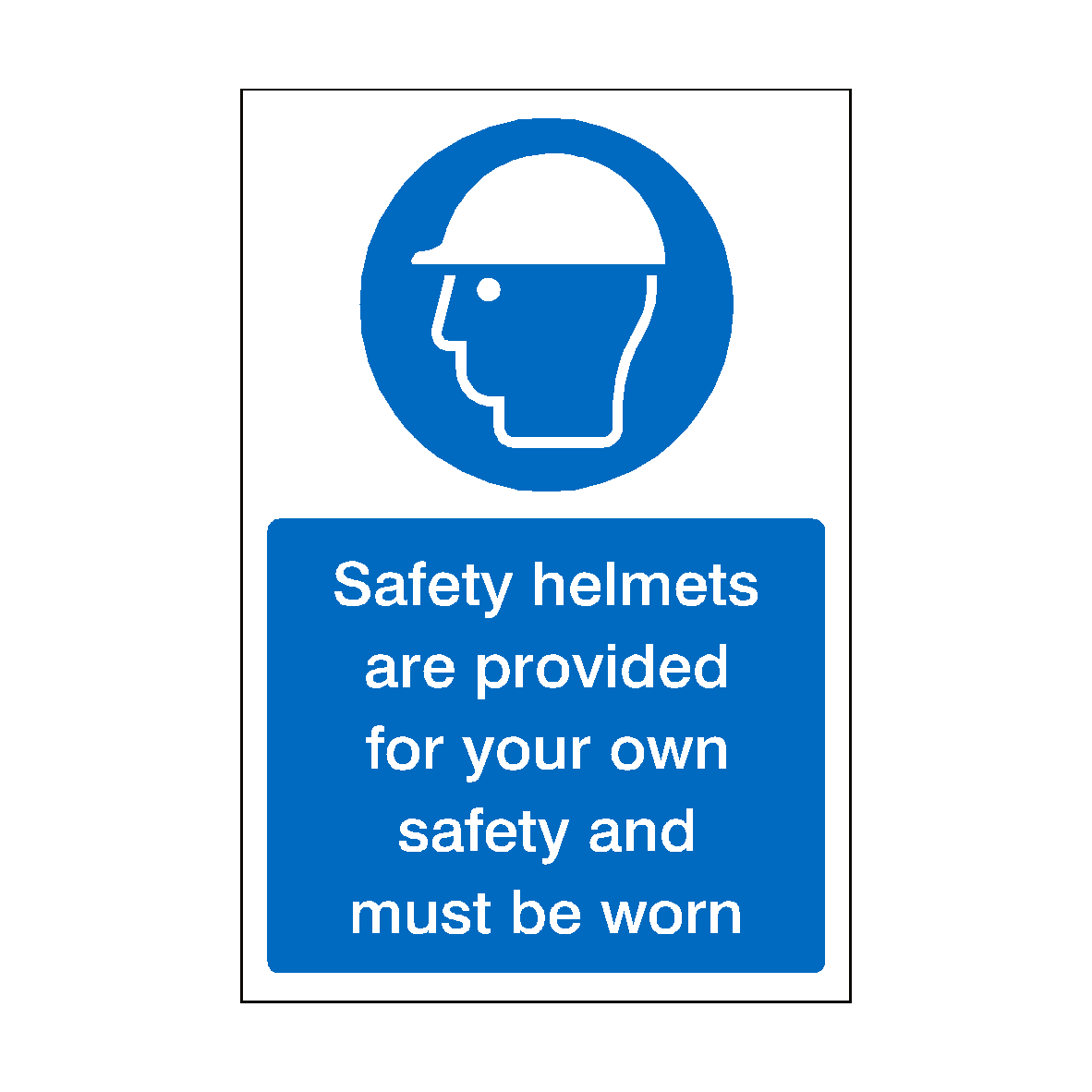 Safety Helmets Provided Safety Sticker | Safety-Label.co.uk
