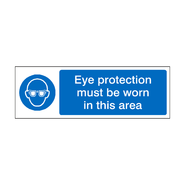 Eye Protection Must Be Worn In This Area Label | Safety-Label.co.uk