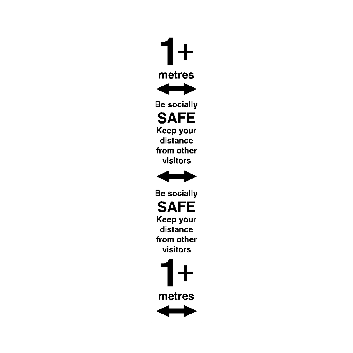 1 Metre Plus Distance Floor Marking Strip - Black | Safety-Label.co.uk