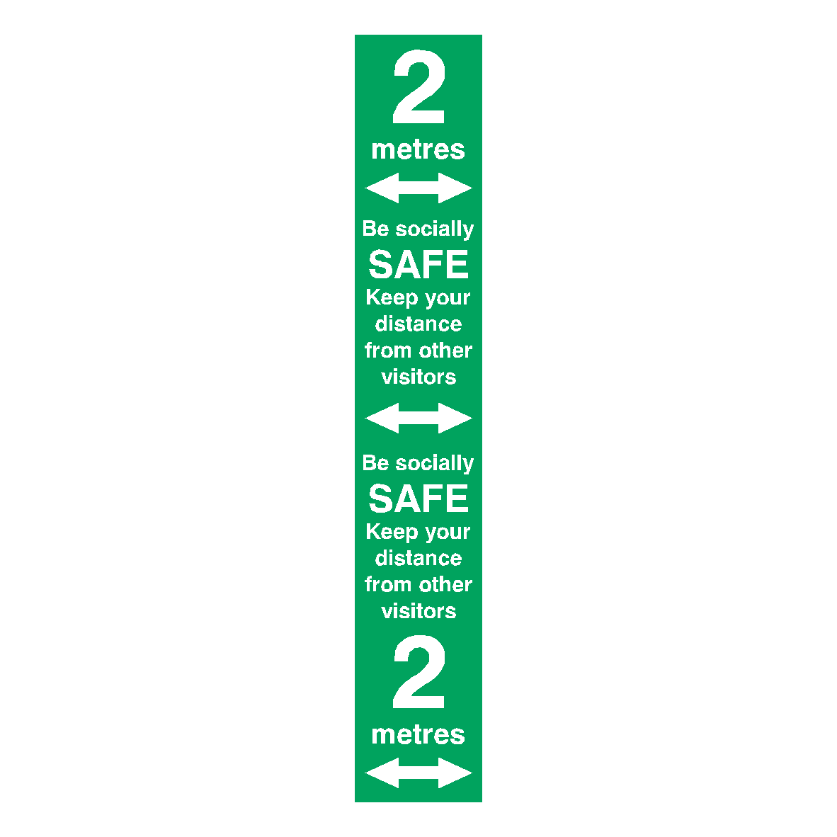 2 Metre Distance Floor Marking Strip - Green | Safety-Label.co.uk