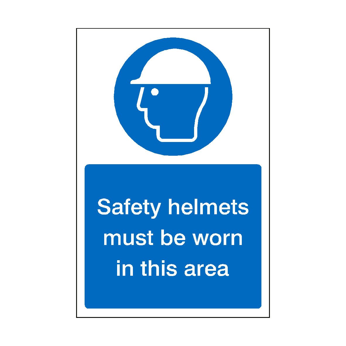 Safety Helmets Must Be Worn In This Area Sticker | Safety-Label.co.uk