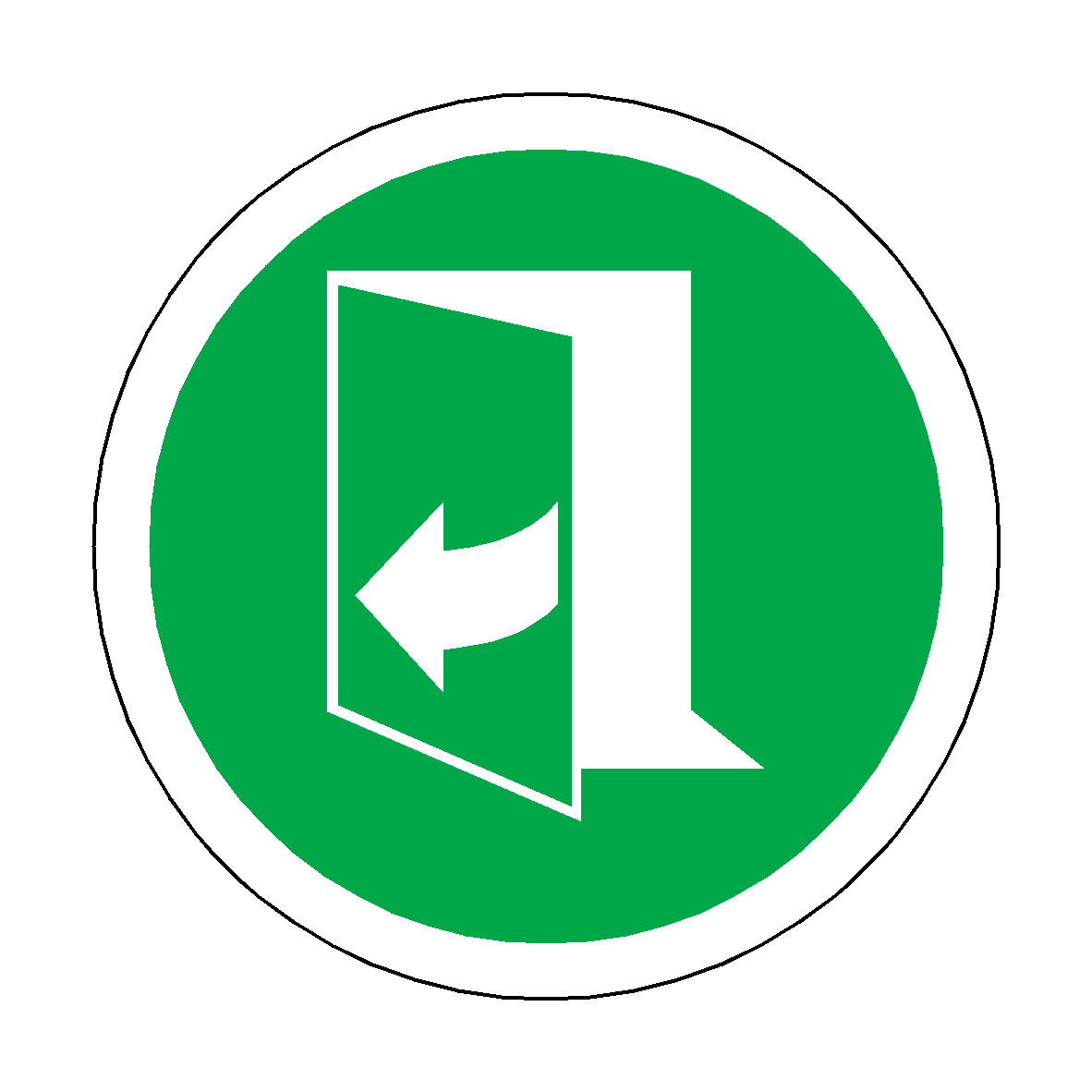 Pull Door Open From Right Floor Marker Sticker | Safety-Label.co.uk