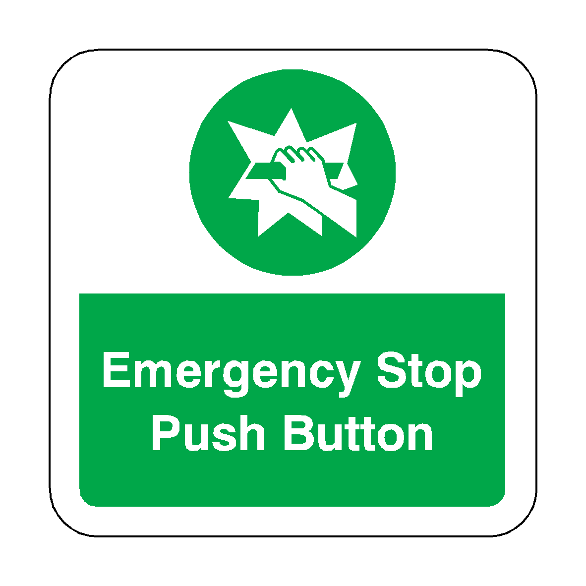 Emergency Stop Push Button Floor Graphics Sticker | Safety-Label.co.uk