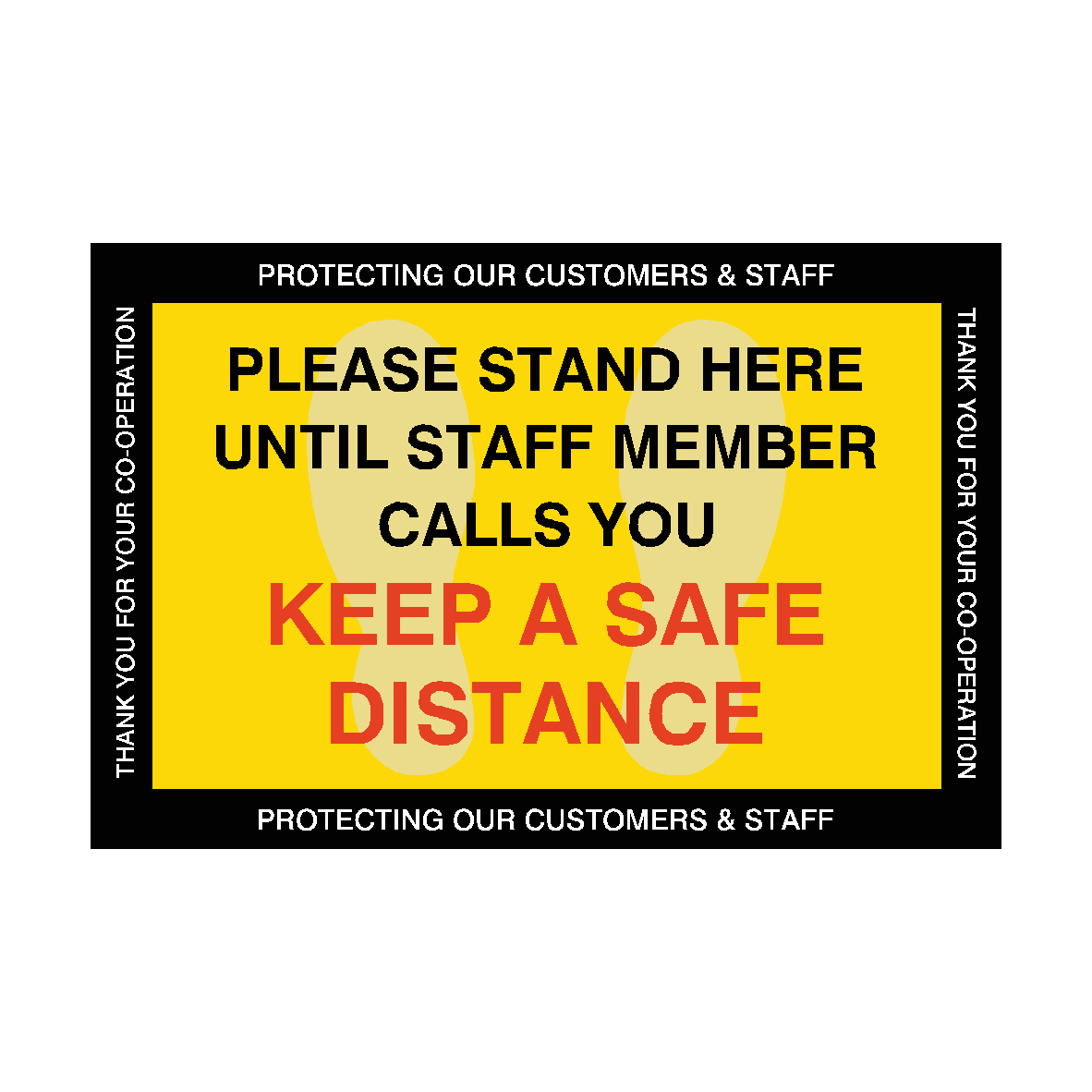 Please Stand Here Until Staff Member Calls You Floor Vinyl Sticker ...