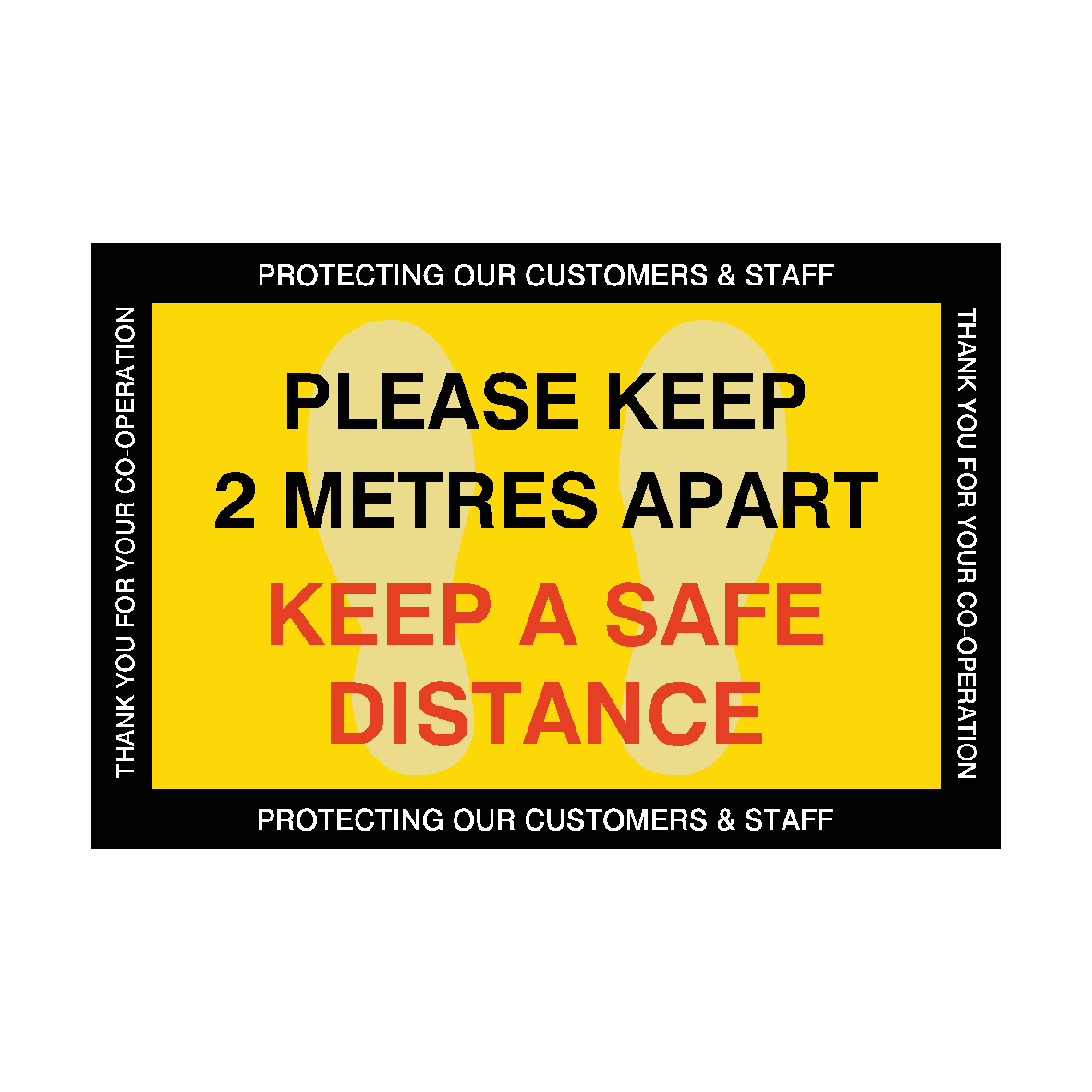 Please Keep 2 Metres Apart Floor Vinyl Sticker | Safety-Label.co.uk