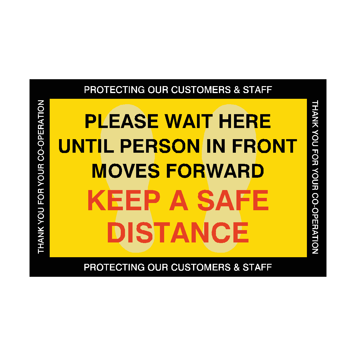 Please Wait Here Until Person In Front Moves Forward Floor Vinyl Stick