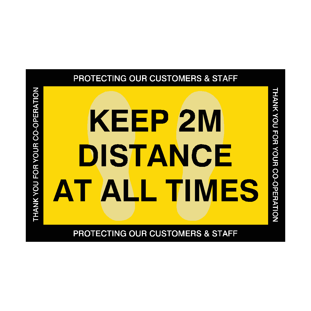 Keep 2M Distance At All Times Floor Vinyl Sticker