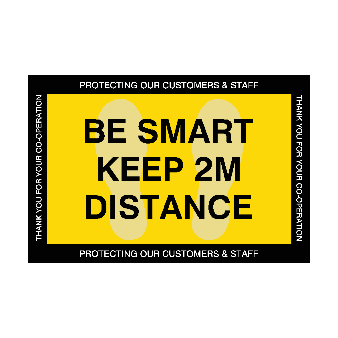 Be Smart Keep 2M Distance Floor Vinyl Sticker