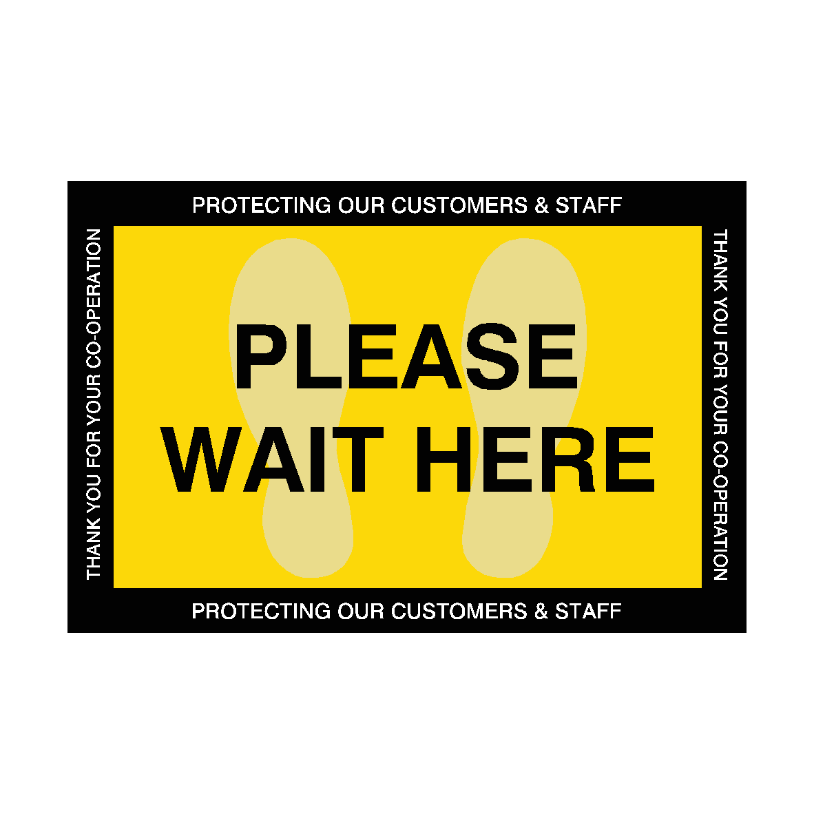 Please Wait Here Floor Vinyl Sticker | Safety-Label.co.uk