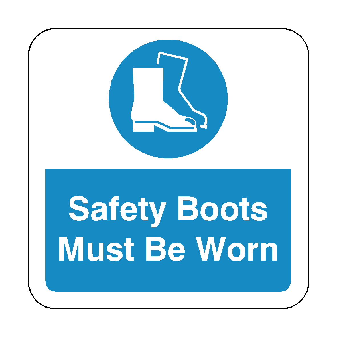Safety Boots Must Be Worn Floor Graphics Sticker | Safety-Label.co.uk
