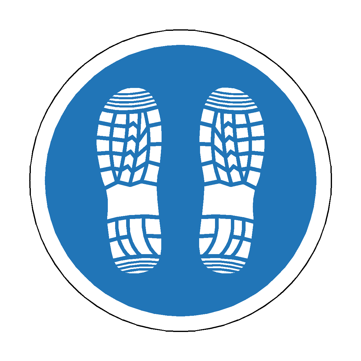 Bootprint Floor Sticker - Blue | Safety-Label.co.uk