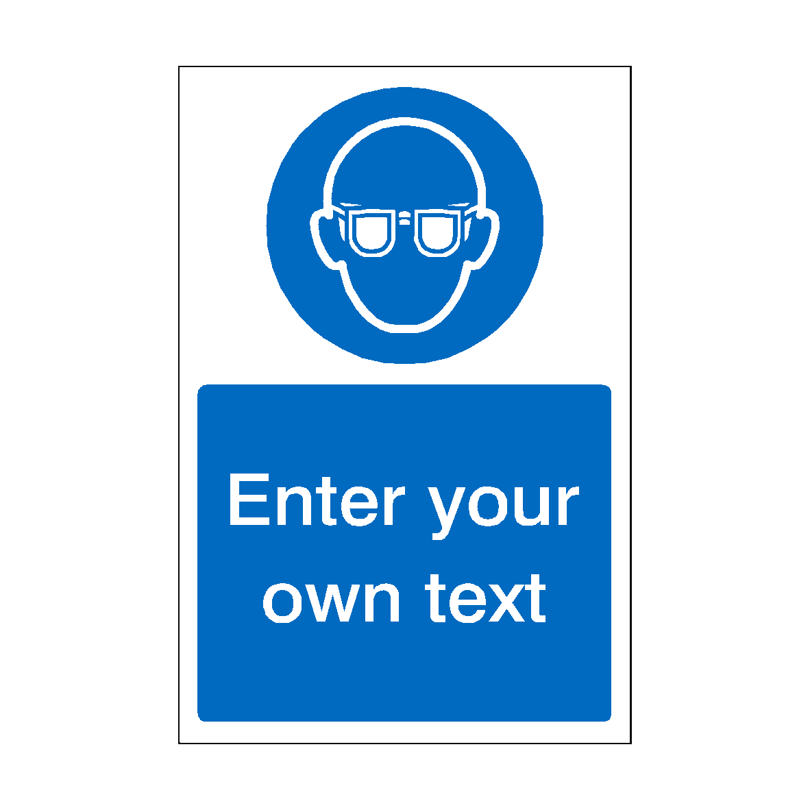 Wear Eye Protection Custom Mandatory Sticker | Safety-Label.co.uk