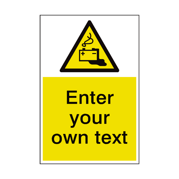 Battery Charging Custom Hazard Sticker | Safety-Label.co.uk