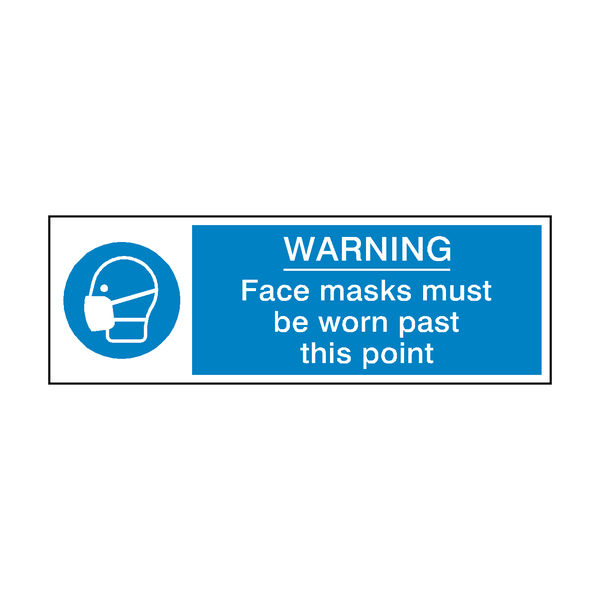 Face Masks Must Be Worn Past This Point Label | Safety-Label.co.uk