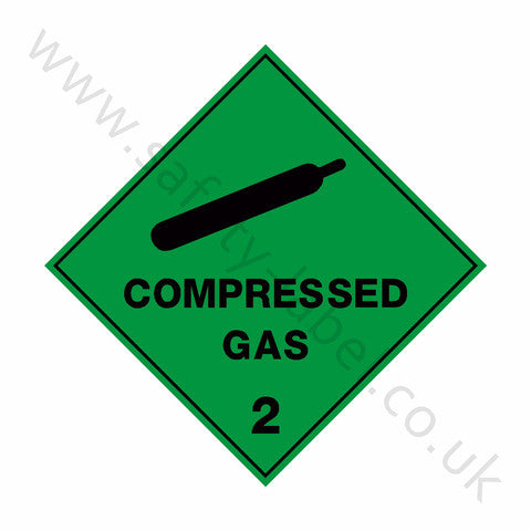 Compressed Gas 2 Sign | Safety-Label.co.uk