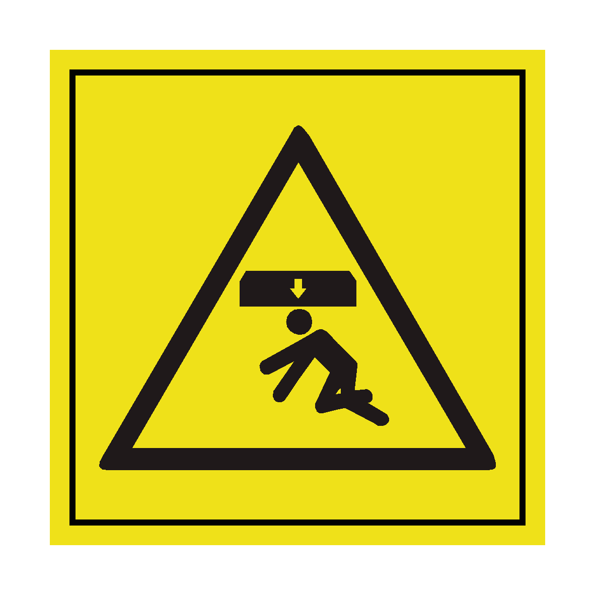 Crush Hazard From Above ISO Label | Safety-Label.co.uk