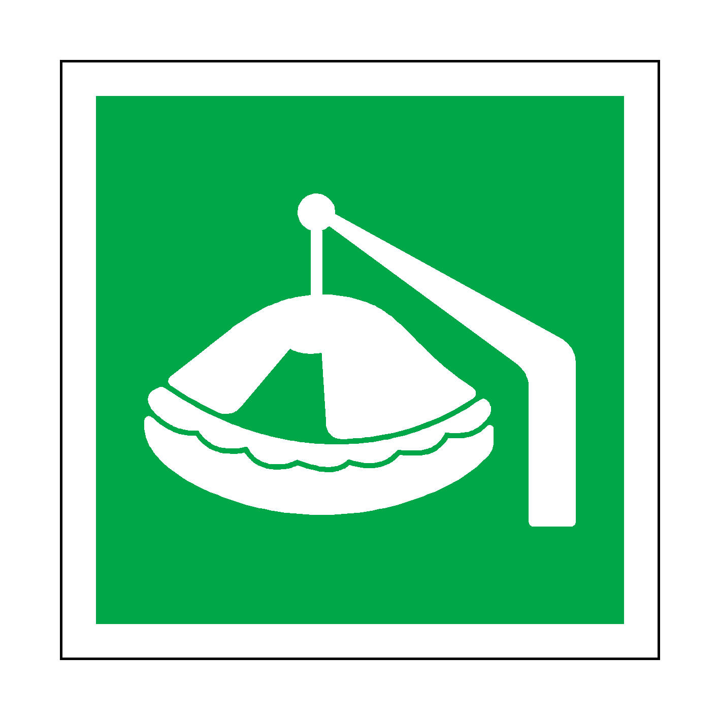 Davit Launched Liferaft Symbol Sign | Safety-Label.co.uk