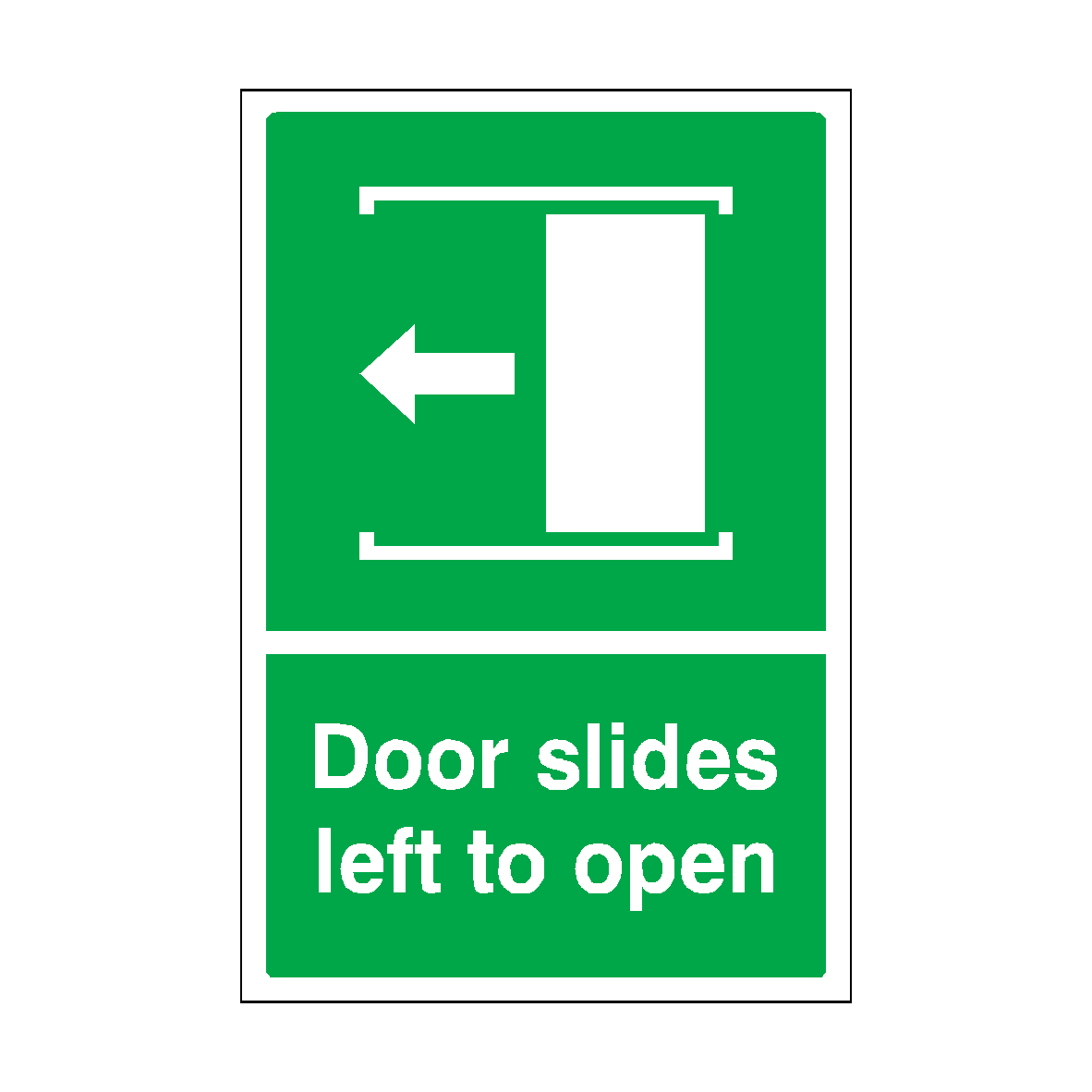 Door Slides Left To Open Sign | Safety-Label.co.uk