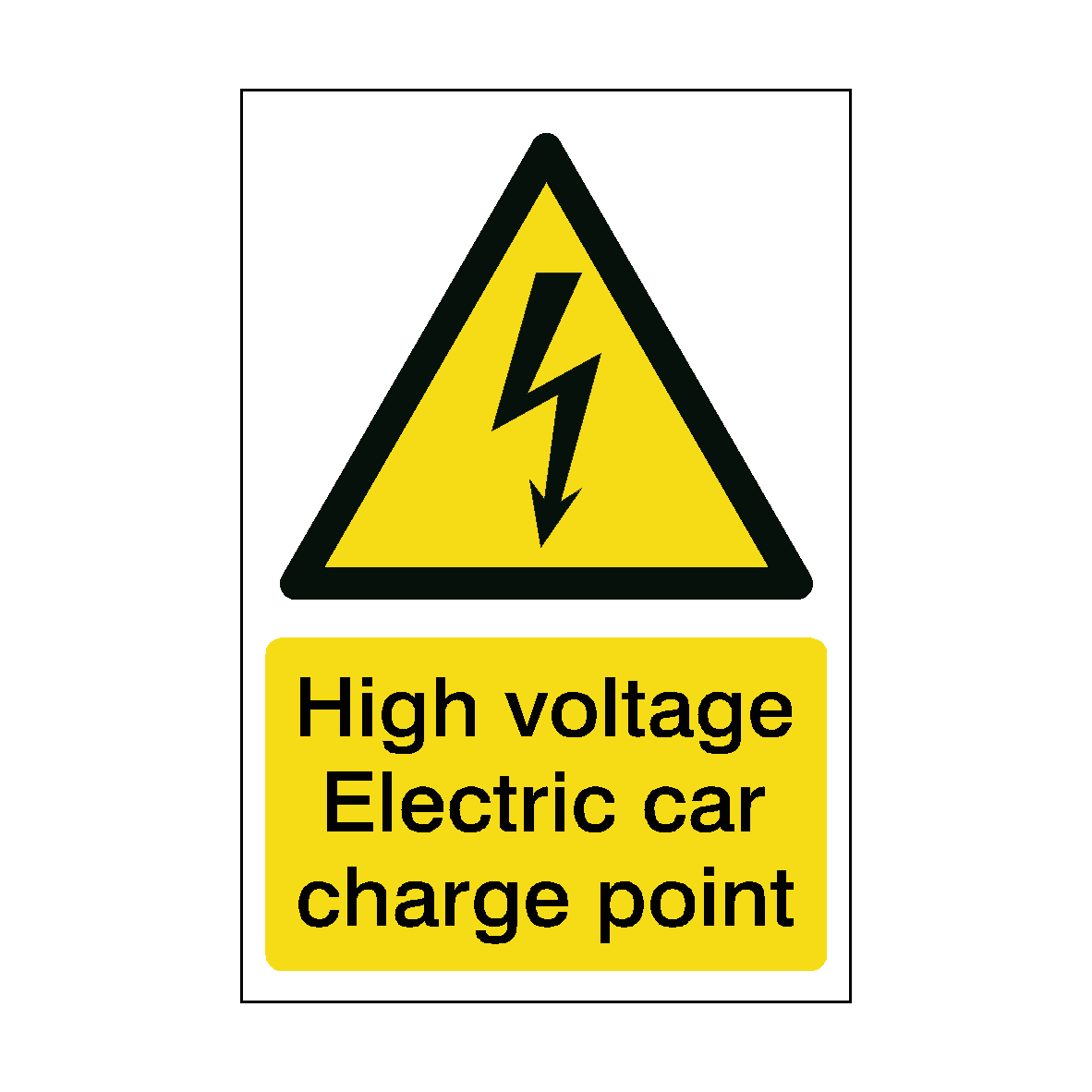 High Voltage Electric Car Charge Point Sign | Safety-Label.co.uk