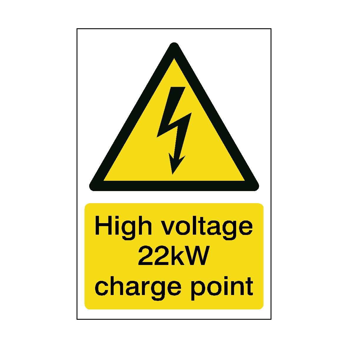 High Voltage 22kW Charge Point Sign | Safety-Label.co.uk
