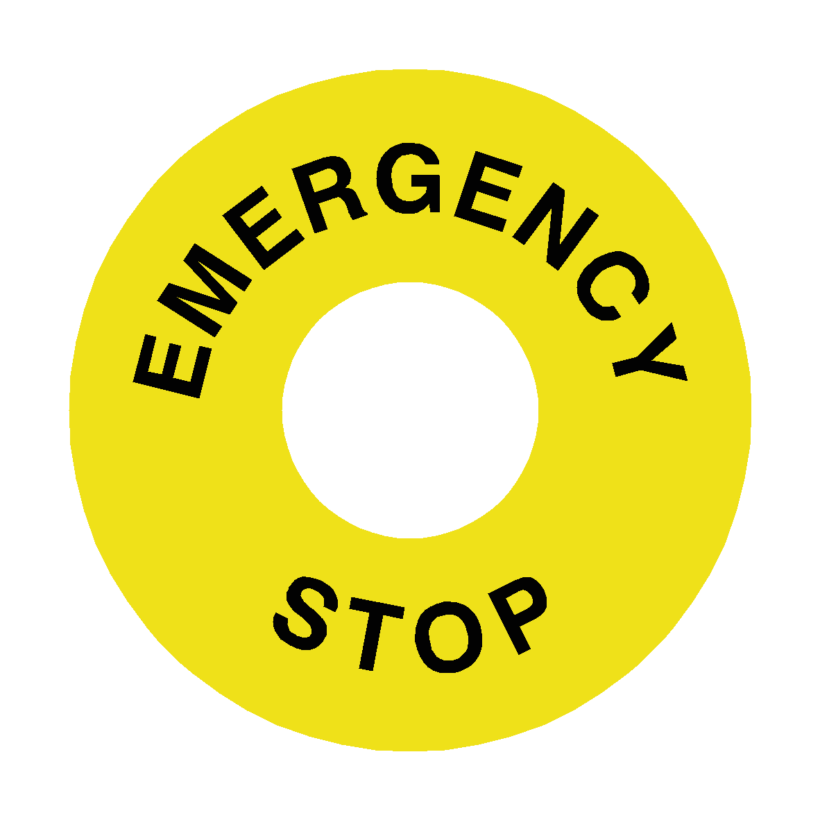 Emergency Stop Legend Label