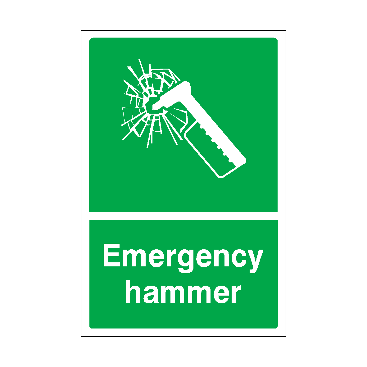 Emergency Hammer Sign | Safety-Label.co.uk