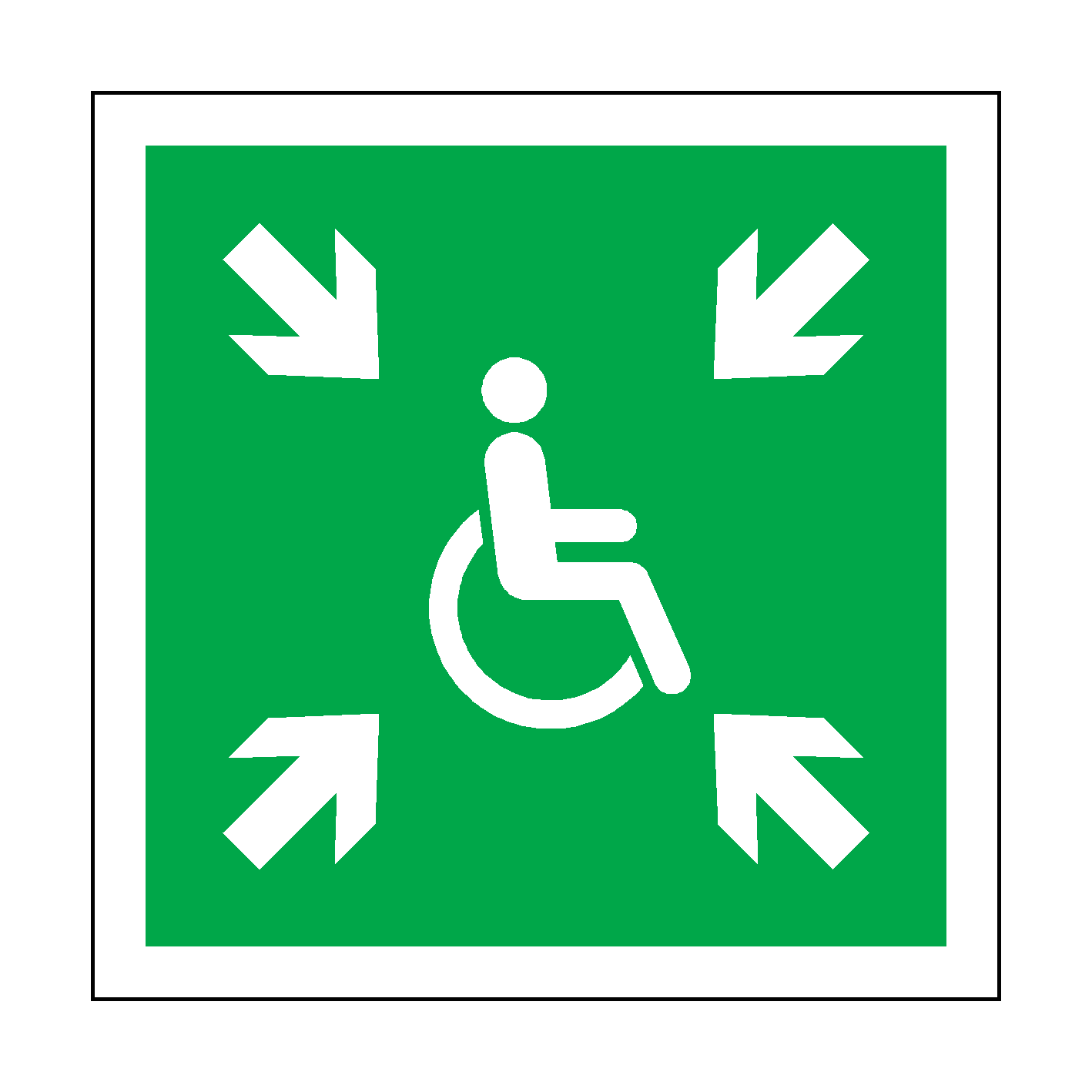 Evacuation Temporary Refuge Point Symbol Sign | Safety-Label.co.uk