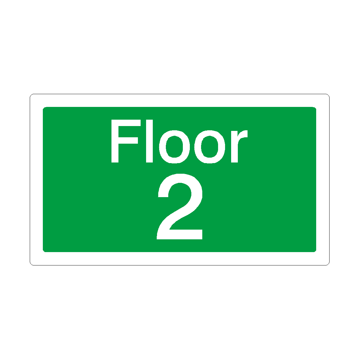 Floor 2 Sign Green | Safety-Label.co.uk