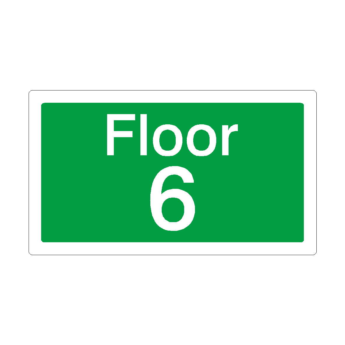 Floor 6 Sign Green | Safety-Label.co.uk