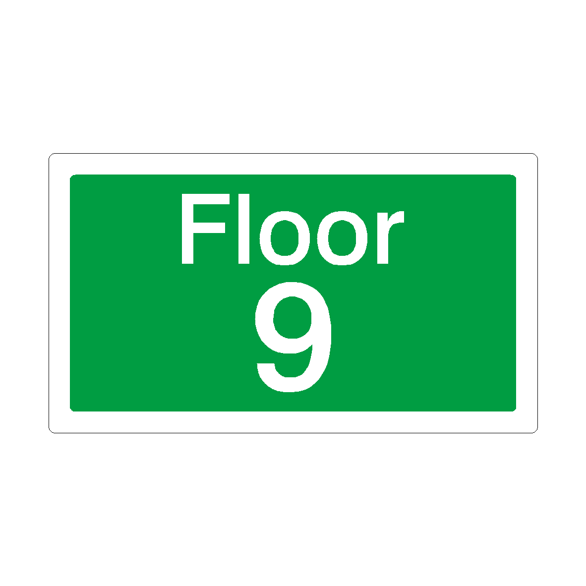Floor 9 Sign Green | Safety-Label.co.uk