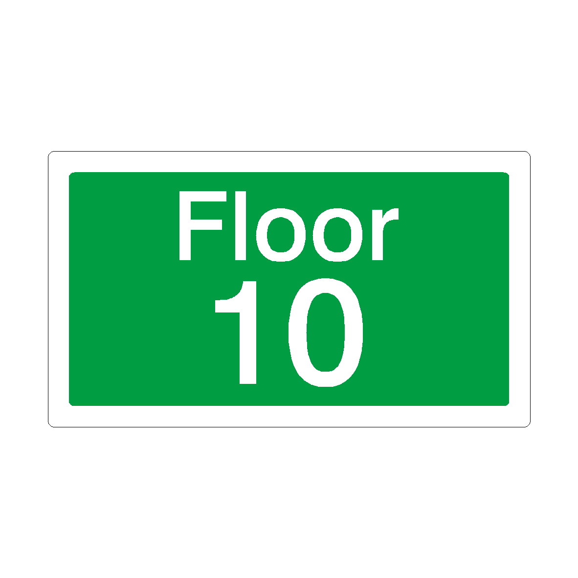 Floor 10 Sign Green | Safety-Label.co.uk