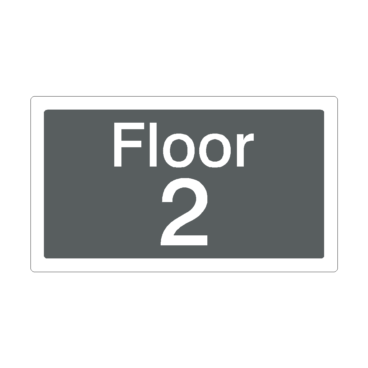 Floor 2 Sign Grey | Safety-Label.co.uk