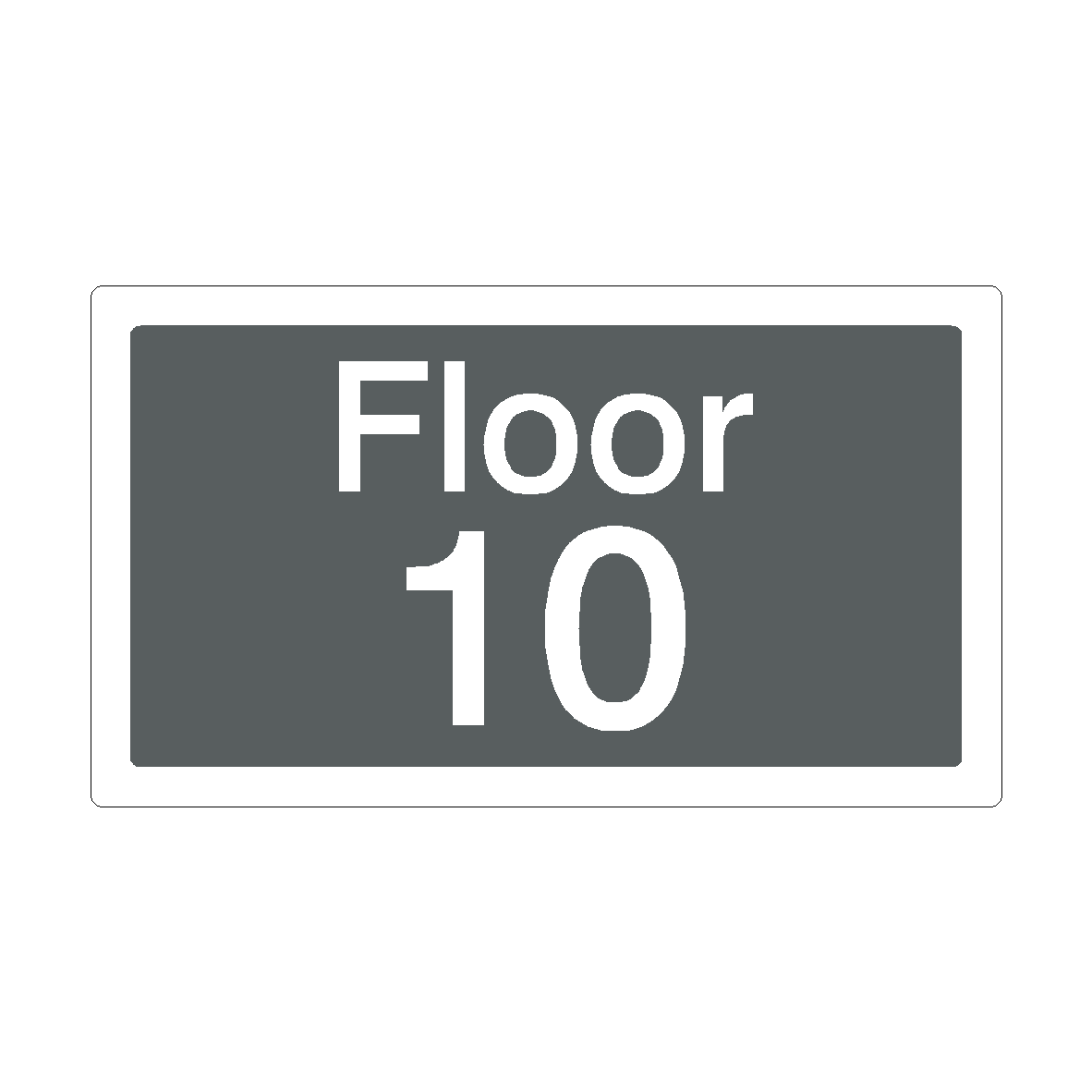 Floor 10 Sign Grey | Safety-Label.co.uk