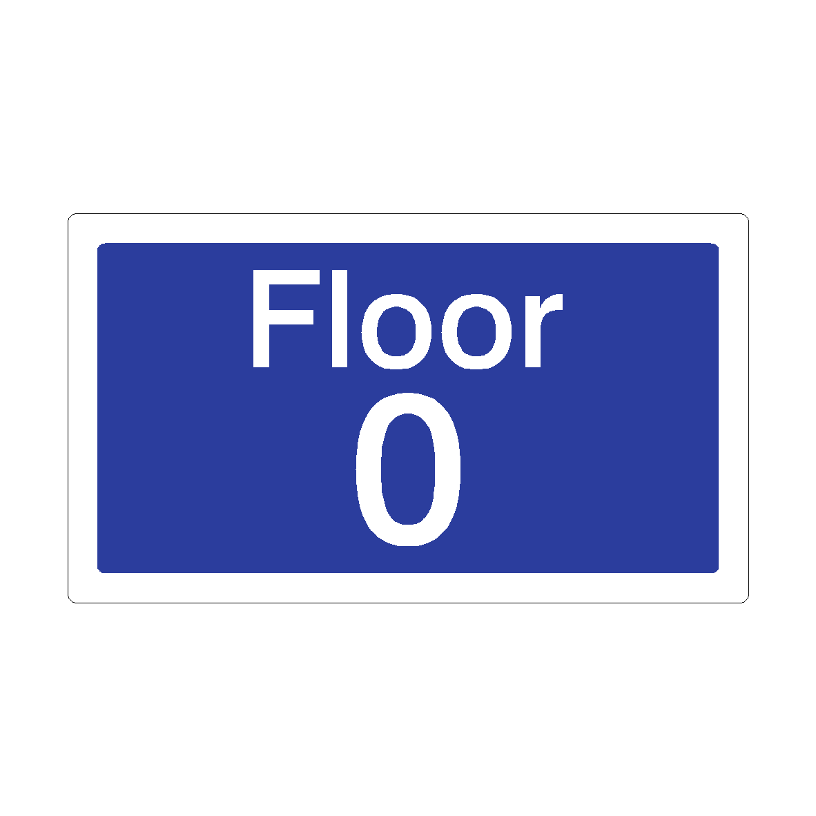 Floor 0 Sign Blue
