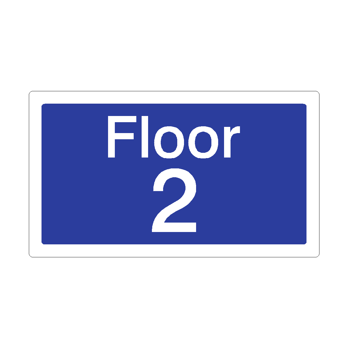 Floor 2 Sign Blue | Safety-Label.co.uk