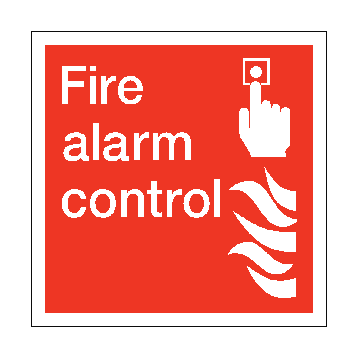 Fire Alarm Control Square Sticker | Safety-Label.co.uk