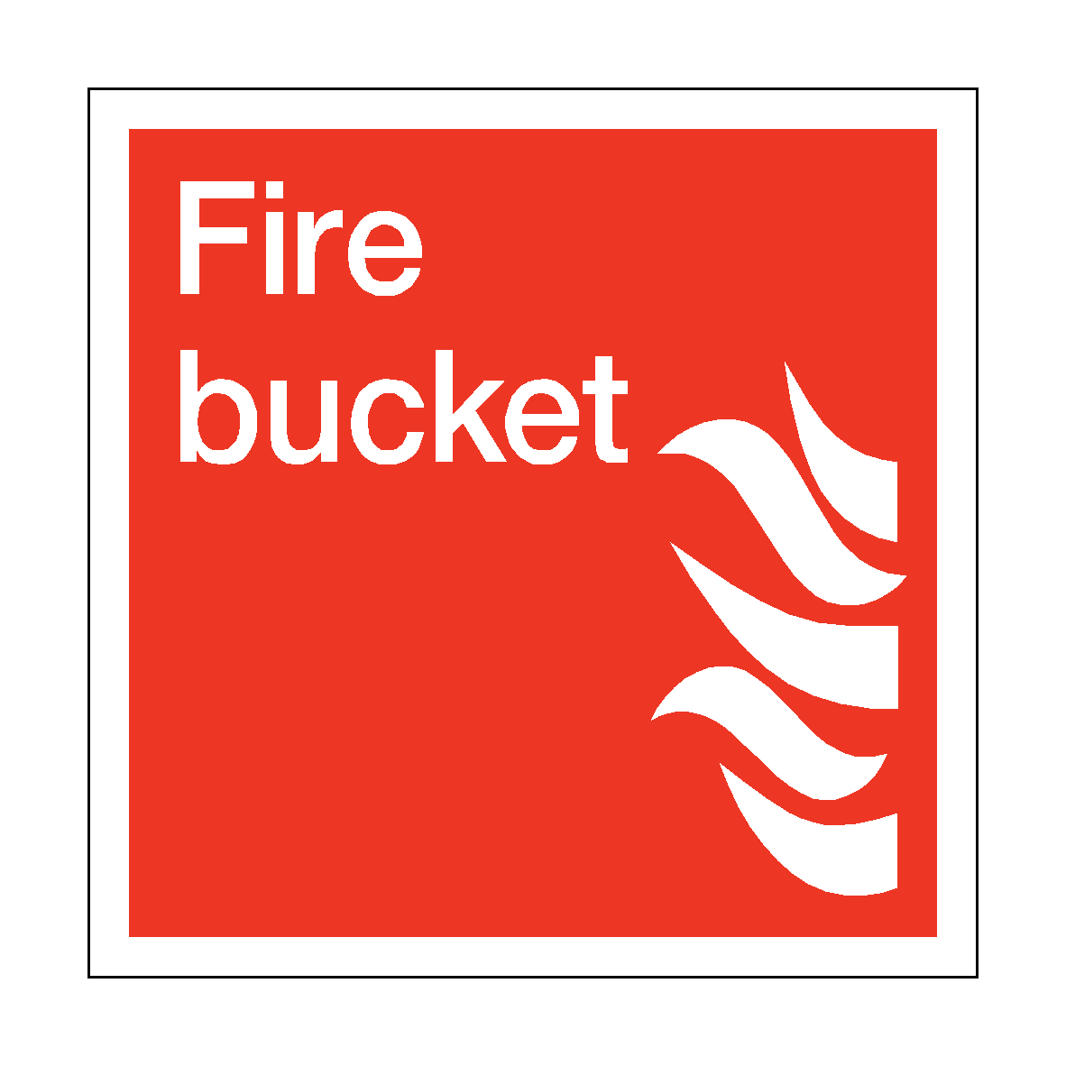 Fire Bucket Square Sticker | Safety-Label.co.uk