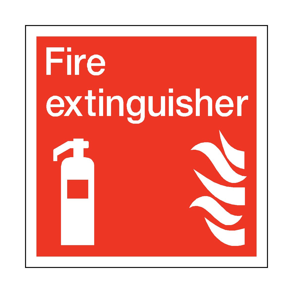 Fire Extinguisher Square Safety Sticker | Safety-Label.co.uk