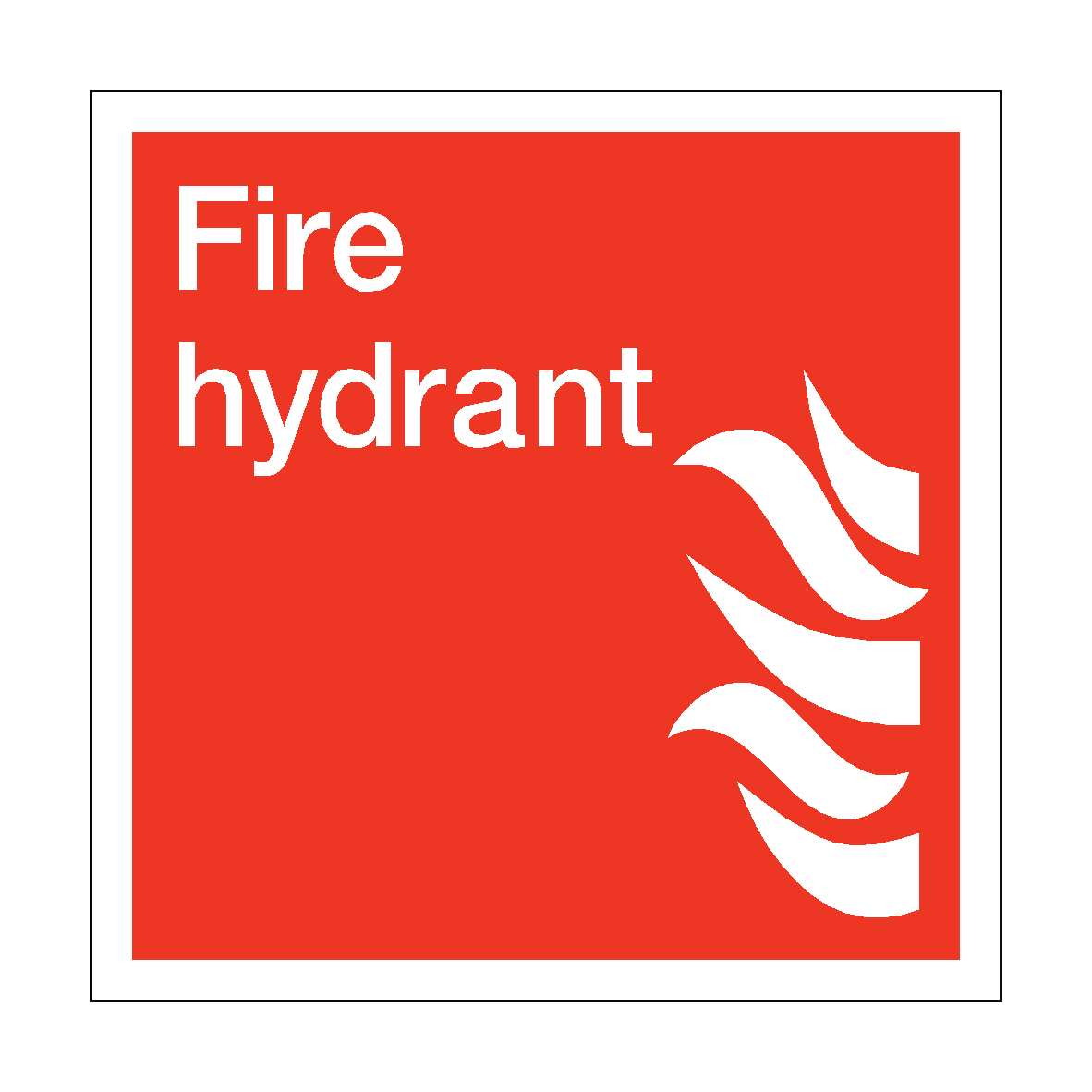 Fire Hydrant Square Sticker | Safety-Label.co.uk