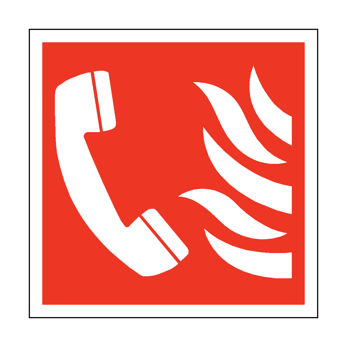 Fire Phone Symbol Safety Sticker | Safety-Label.co.uk