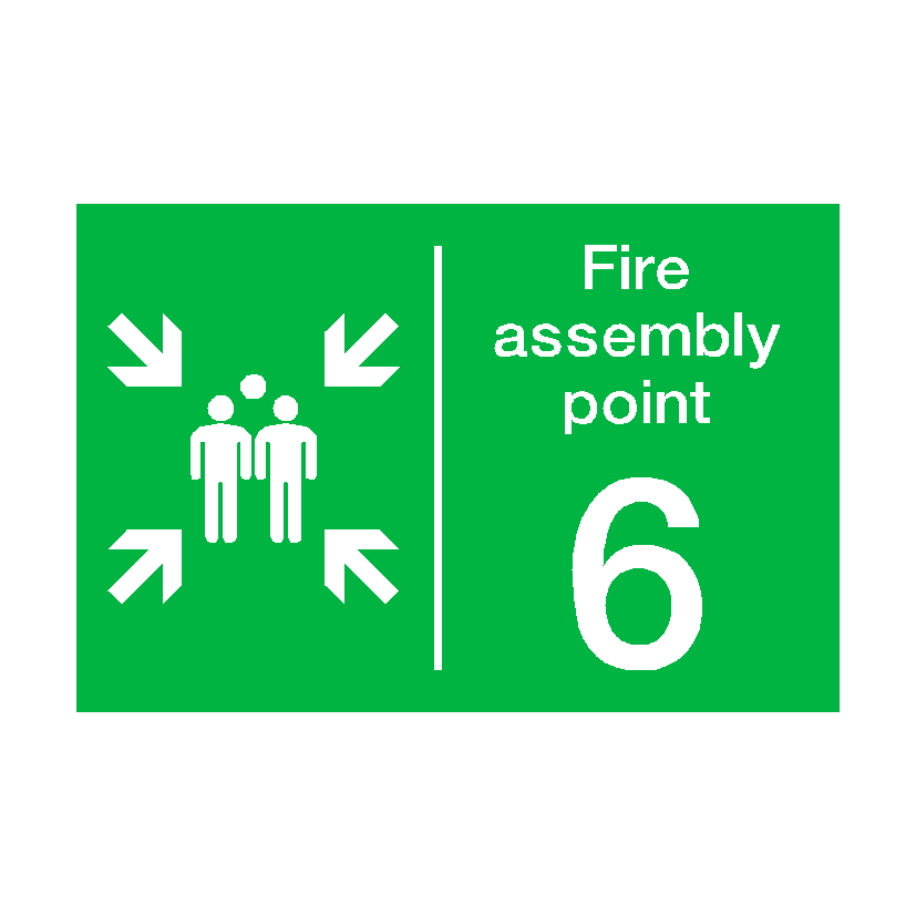 Fire Assembly Point Six Sticker | Safety-Label.co.uk