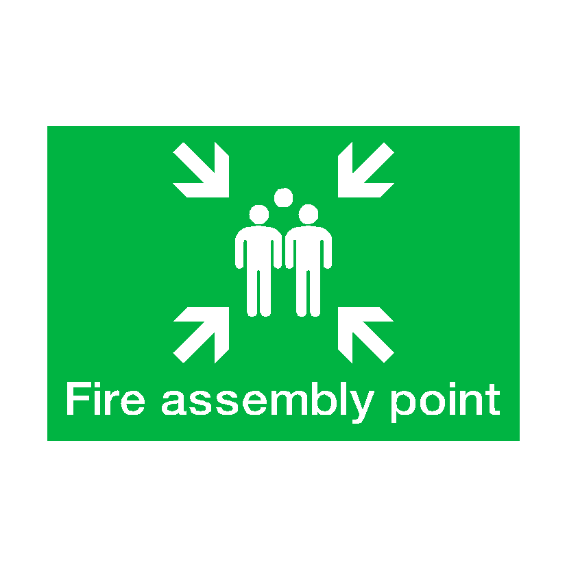 Fire Assembly Point Landscape Sticker | Safety-Label.co.uk
