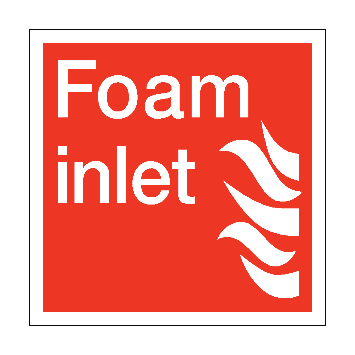 Foam Inlet Square Sticker | Safety-Label.co.uk