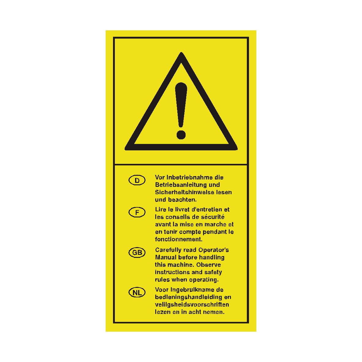 For Language Read Manual Sticker | Safety-Label.co.uk