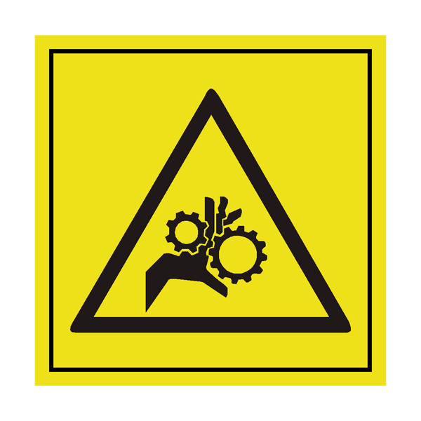 Hand Crush ISO Label | Safety-Label.co.uk