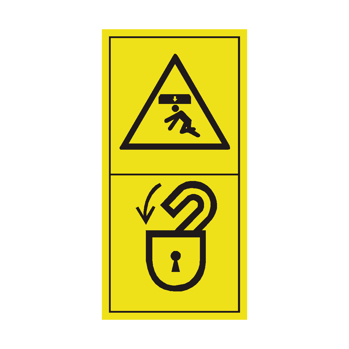 Insert Safety Lock Before Getting In Hazardous Area Sticker | Safety ...