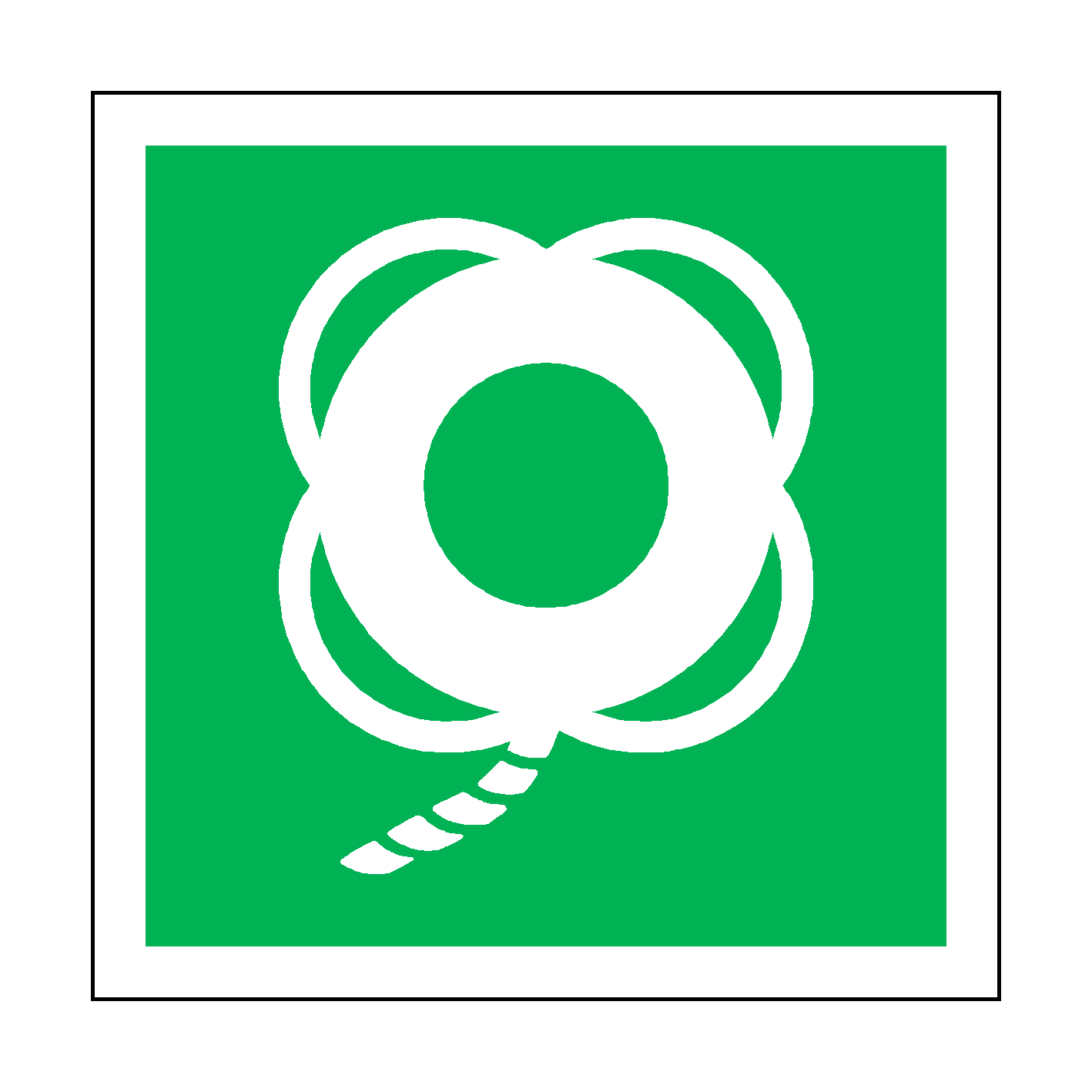 Lifebuoy With Line Symbol Sign | Safety-Label.co.uk