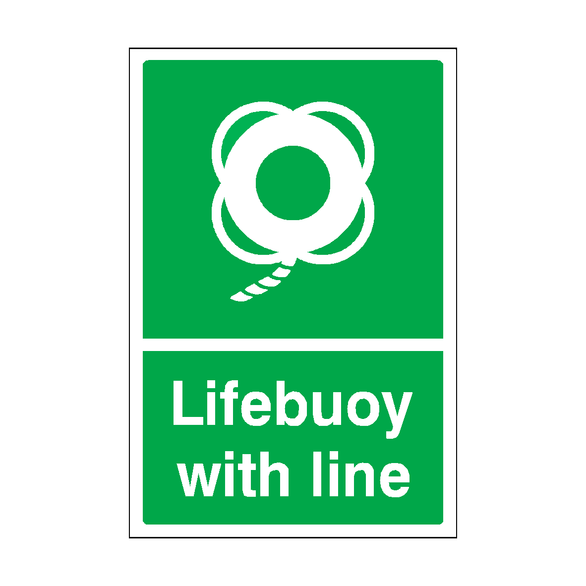 Lifebuoy With Line Sign | Safety-Label.co.uk