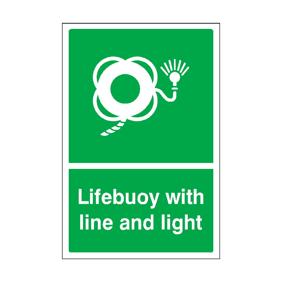 Lifebuoy With Line & Light Sign | Safety-Label.co.uk